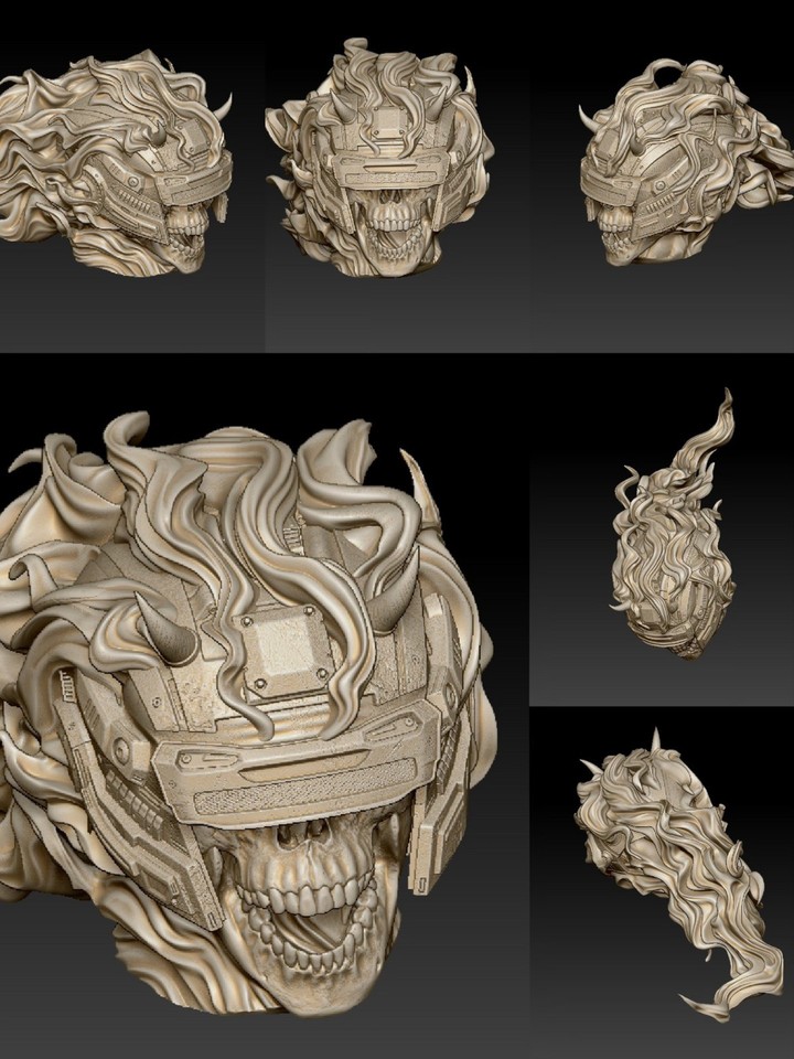 1:6 1:12 1:18 Ghost Rider Head Sculpt For 12'' 6'' 3.75'' Action Figure ...