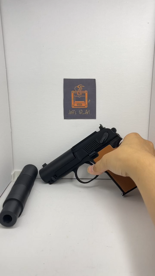 Soviet Union PB Suppressed Pistol classic 1:1 Black & Brown Prop ...