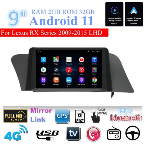 9" For 2009-2015 Lexus RX350 RX450h Stereo Radio GPS Nav Wifi Android ...