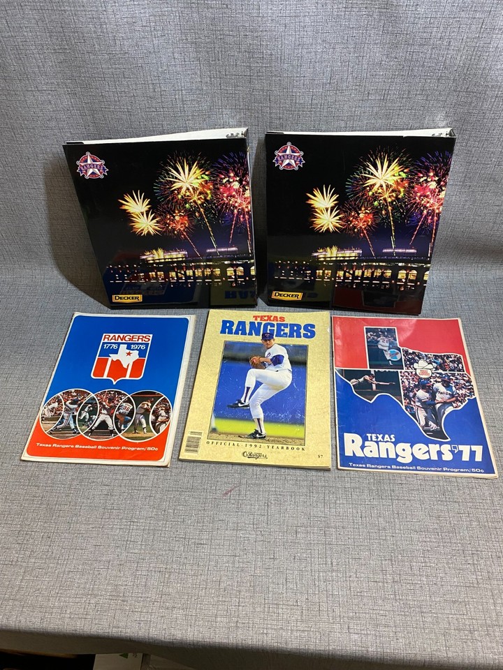 Lot of 5 MLB Texas Rangers Yearbooks & Programs & Binders 1970s-90s ...