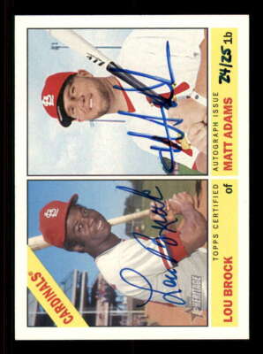 2015 Topps Heritage Real One Dual Autograph/Auto Lou Brock/Matt Adams ...