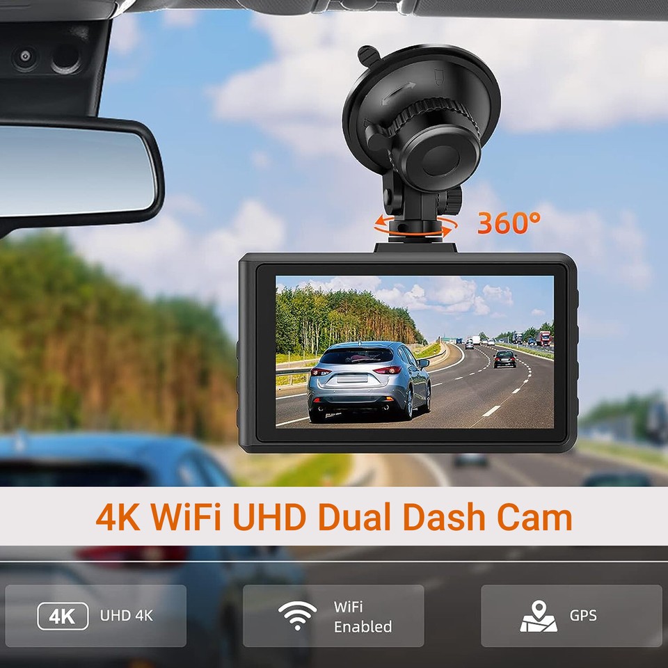 XGODY 4K Dual Dash Car Camera DVR Front Rear View Dash Cam Built-in ...