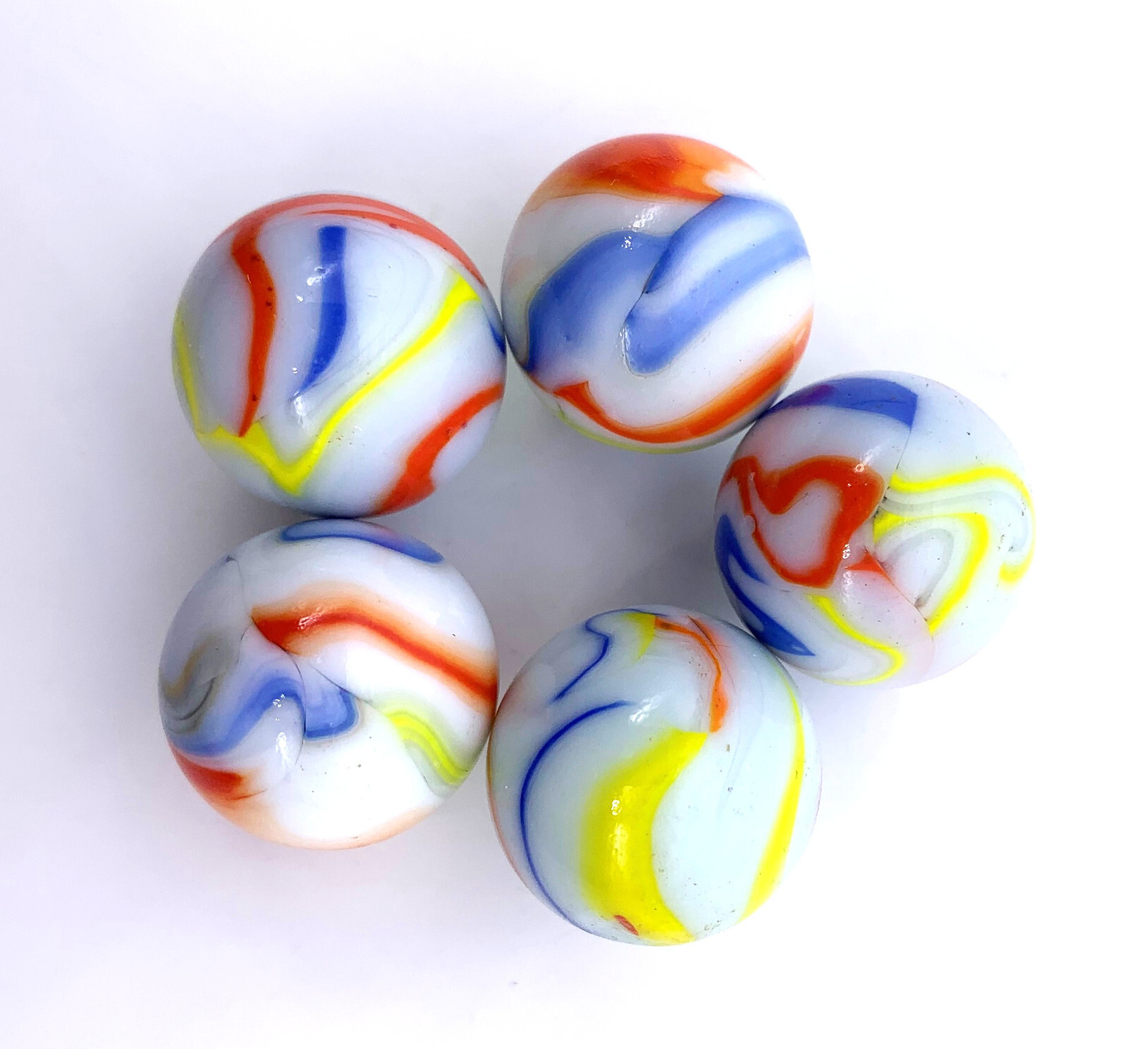 25mm Picasso Glass Mega Marbles Shooters Pk 5 Multi Colored Swirls ...