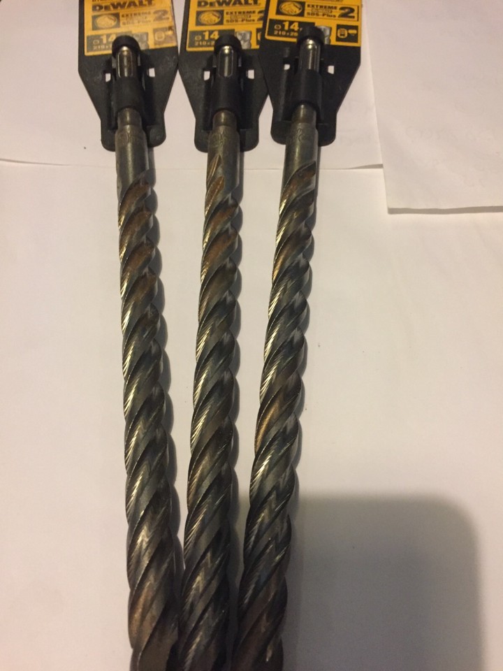 dewalt elu extreme2 sds 14mm x 260mm x3 drill bits d25013 d25123 d25323 ...