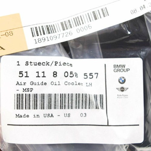 BMW X6 F16 FRONT M BUMPER LEFT AIR CHANNEL 51118058557 8058557 2016 NO ...