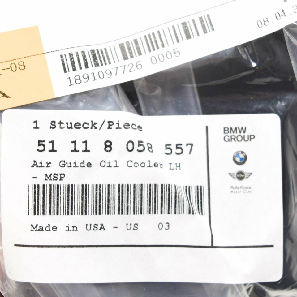 BMW X6 F16 FRONT M BUMPER LEFT AIR CHANNEL 51118058557 8058557 2016 NO ...