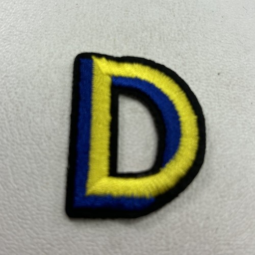 D Capital Letter Initial “D” Small Patch Colorful Yellow Blue Multi ...
