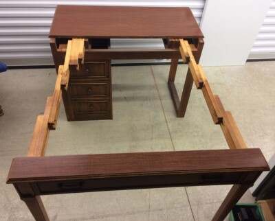 VTG Saginaw Expandable Expandomatic Desk Table W Fold Chair & Topper ...