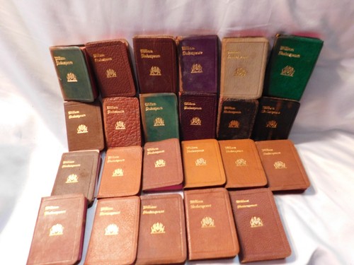 ANTIQUE SHAKESPEARE KNICKERBOCKER MINIATURE BOOK SET OF 23 LEATHER | eBay