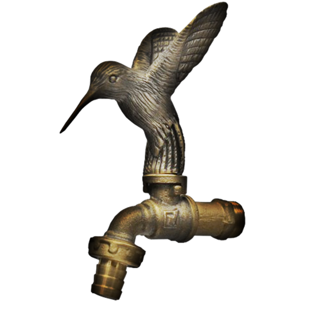 Brass Garden Tap Faucet Hummingbird Spigot Water Home Decor Vintage ...