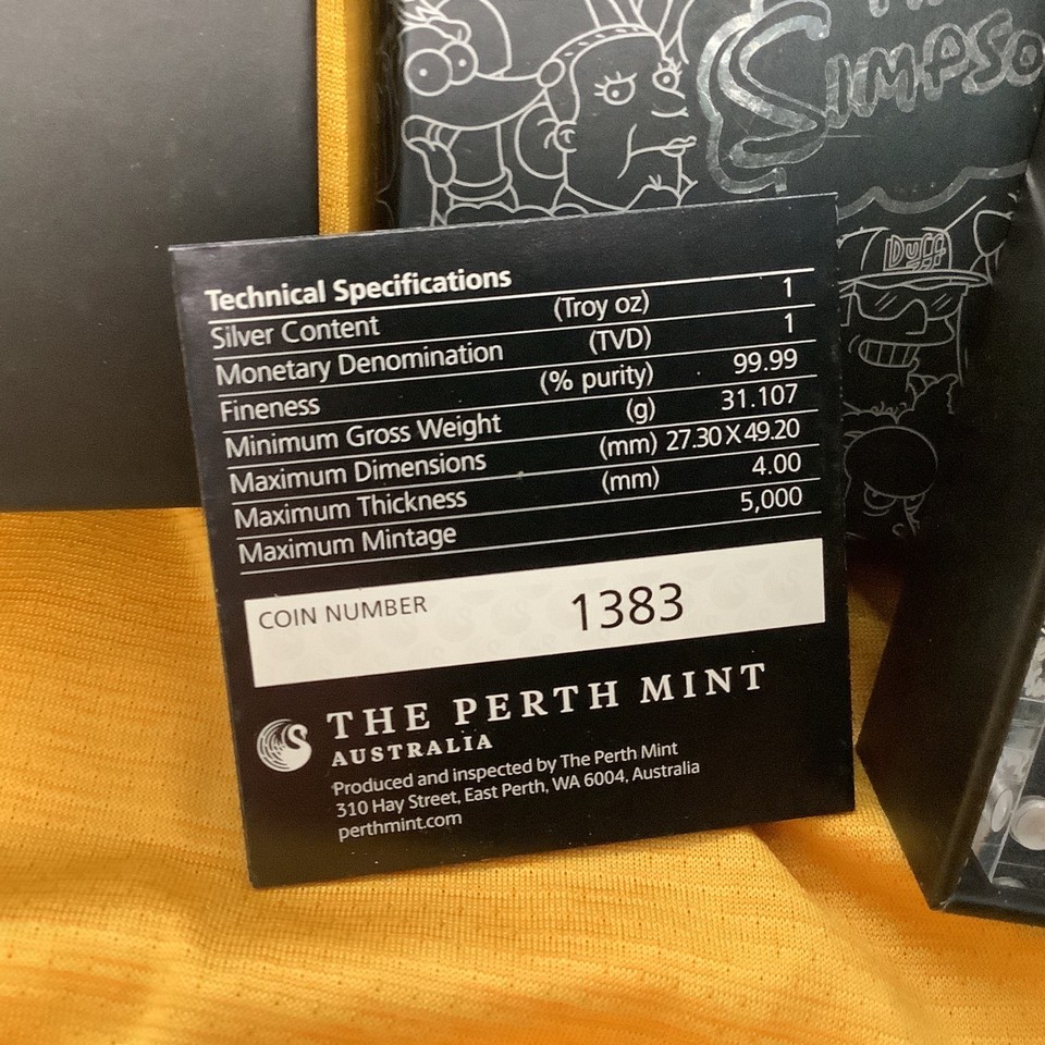 2019 The Simpsons Duff Beer 1oz Silver 99.99% Proof Coin Box & C0A | eBay