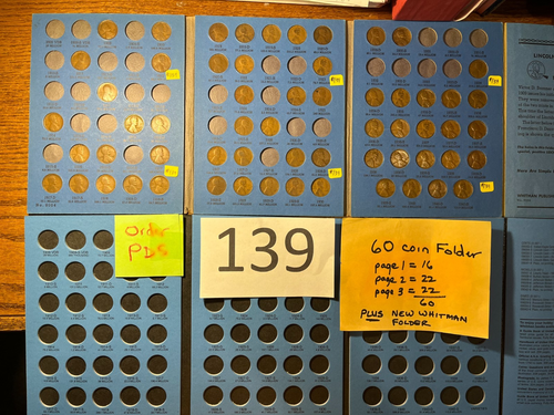 60 Coin Partial Set 1909 - 1940 Lincoln Wheat Cent Penny Album + NEW ...