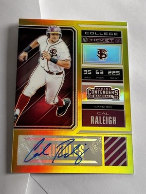 2018 Panini Elite Extra Edition Gold Ticket Signatures /10 Cal Raleigh ...