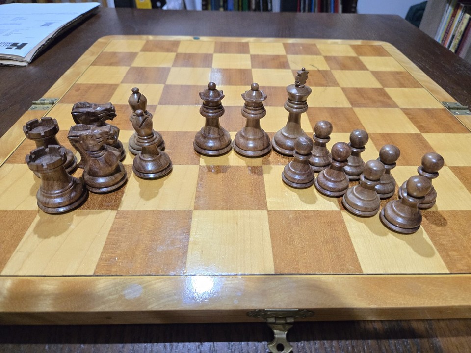 Library Chess Set For Anakysis New Boxwood & Sheesham 2.6" King | eBay
