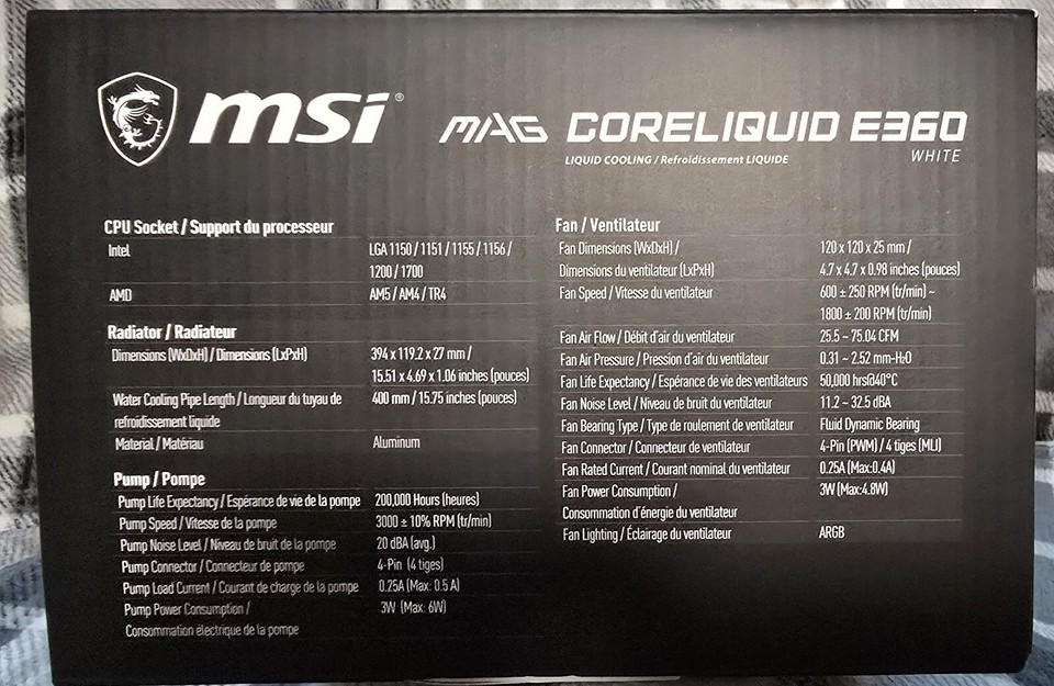 MSI MAG CoreLiquid E360 White - AIO ARGB CPU Liquid Cooler - Rotating ...