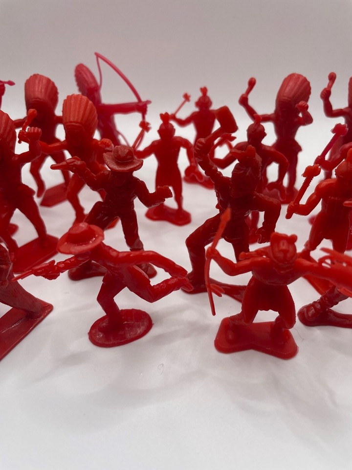 Vintage Plastic Cowboys and Indians Figures Red Lot | eBay