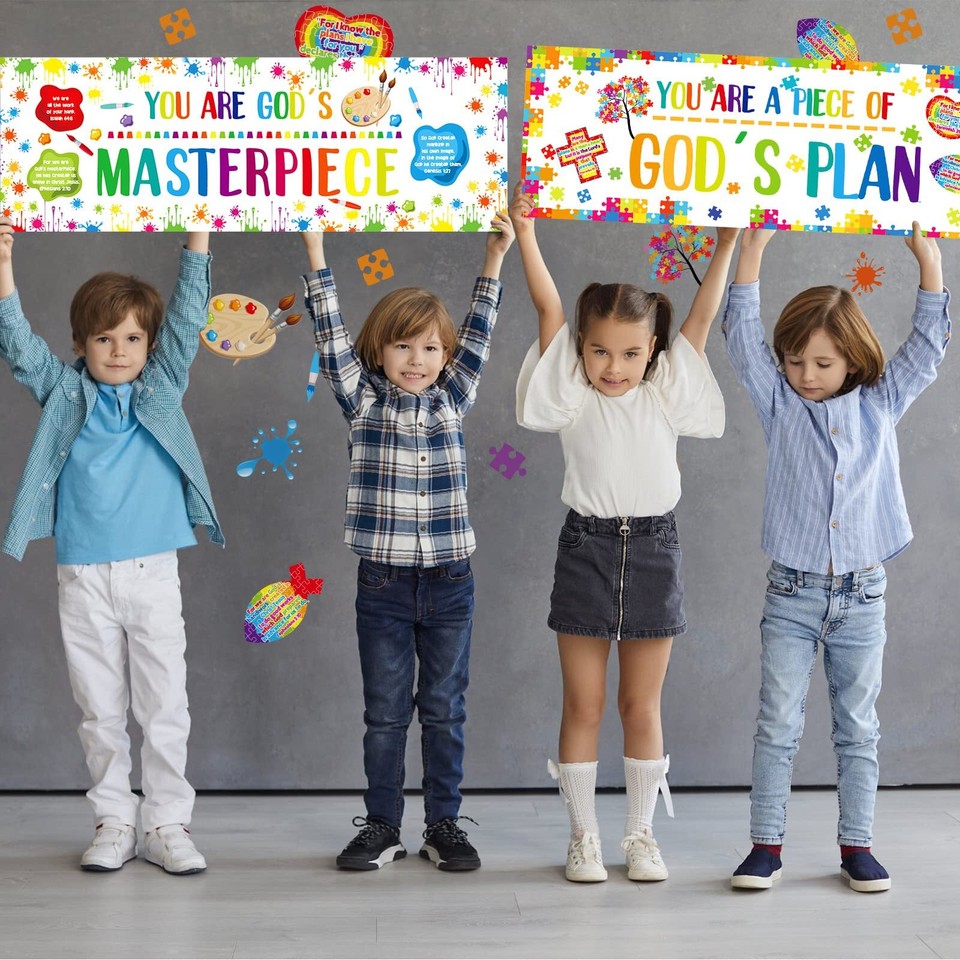 2PCS Christian Bulletin Board Piece of Gods Plan Religious Wall Decor ...