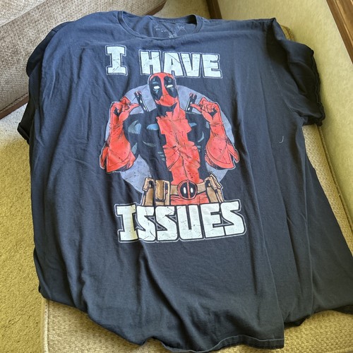 Marvel - Deadpool Men's 3XL Black "I Have Issues" T-Shirt distressed ...