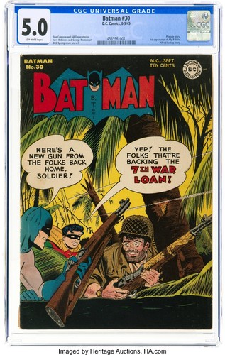 1945 D.C. Comics Batman 30 CGC 5.0. Penguin Appearance WW2 Cover | eBay