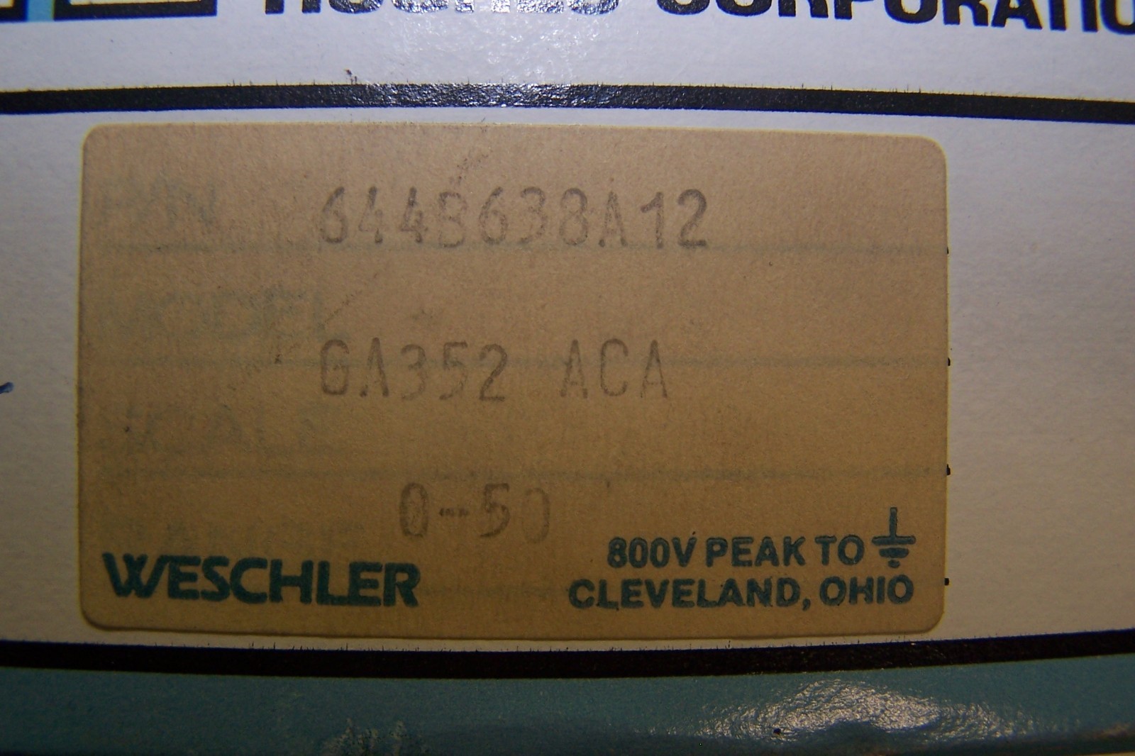 NEW WESCHLER INSTRUMENTS 0 - 50 AC AMPS PANEL METER 644B638A12 | eBay