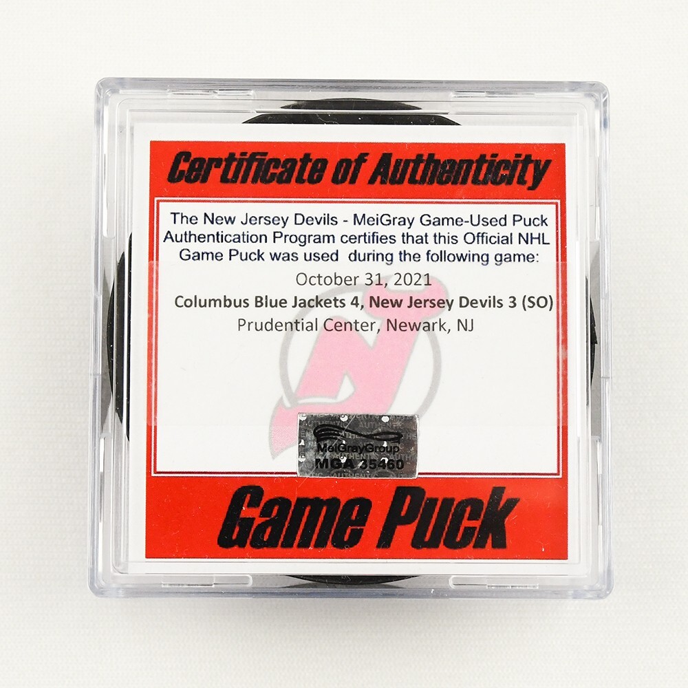 2021-22 New Jersey Devils Game Used NHL Game Pucks! Choose your game ...