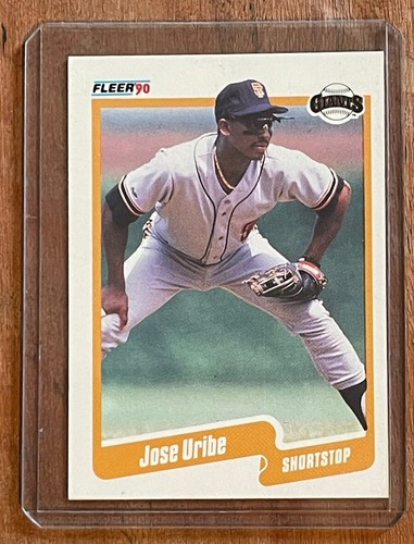 1990 FLEER JOSE URIBE - RARE ERROR BASEBALL CARD. PRISTINE CONDITION ...