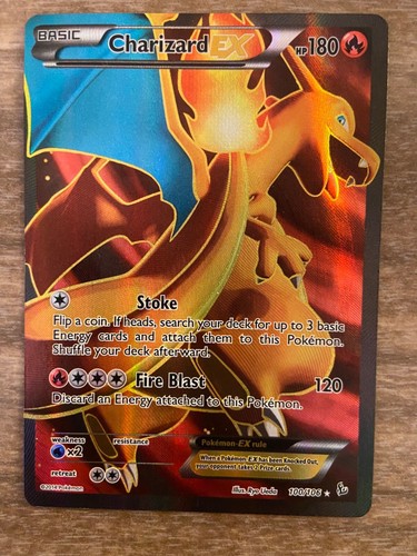 Charizard Pokemon Card - Full Art - EX - Flashfire 100/106 Holo, Near ...