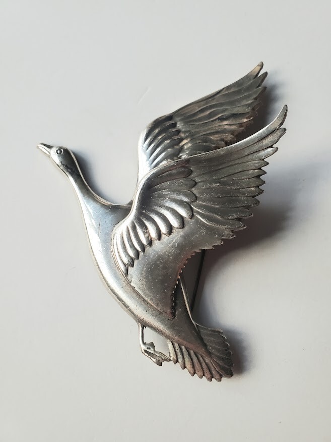 Coro Signed Pin Brooch 1940s Flying Goose Vintage Antique Rare | eBay