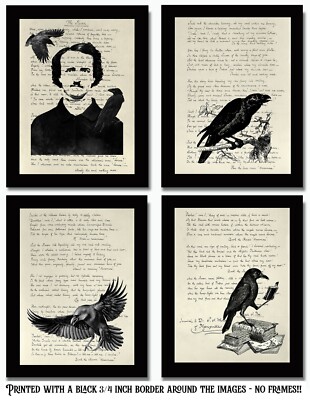 Edgar Allan Poe Collection - 4 (8x10) Gothic Prints - The Raven ...
