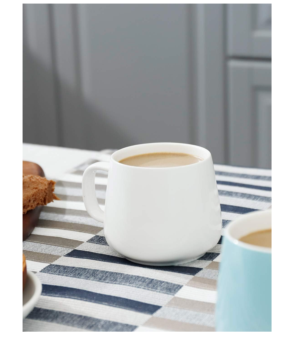 Porcelain Coffee Mugs Set of 4-12 Ounce Cups with Handle for Hot or ...