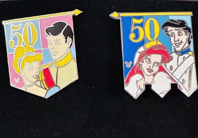 Disney DLR Cast 50th Banner Princess Ariel and Prince Eric Pin ...