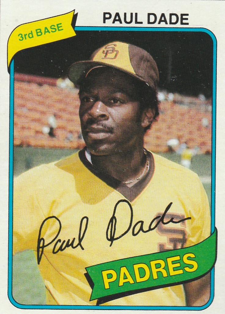 FREE SHIPPING-MINT-1980 TOPPS #254 PAUL DADE PADRES (FACSIMILE ...