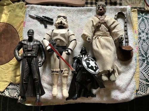 Star Wars Large 12” Storm Trooper, Tuskin Raider Figures, Darth Vader ...
