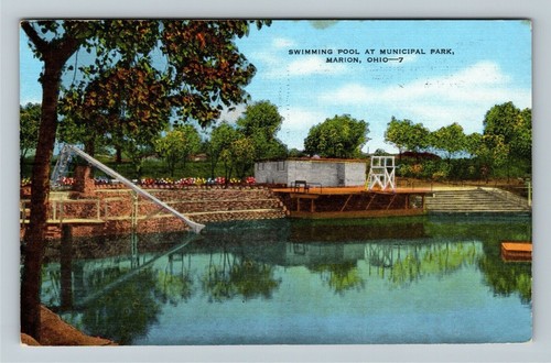 Marion OH-Ohio Spring Fed Swimming Pool Municipal Park Slide Vintage ...