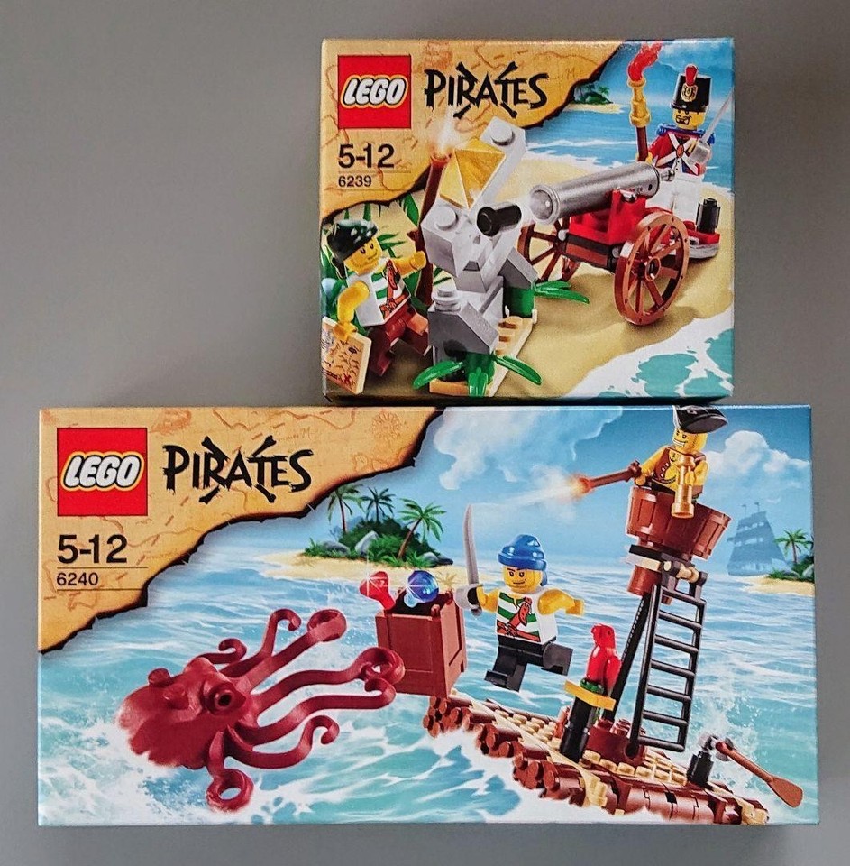 LEGO 6239 Pirates Pirates Versus Soldiers 6240 Kraken Attack Set Sealed ...