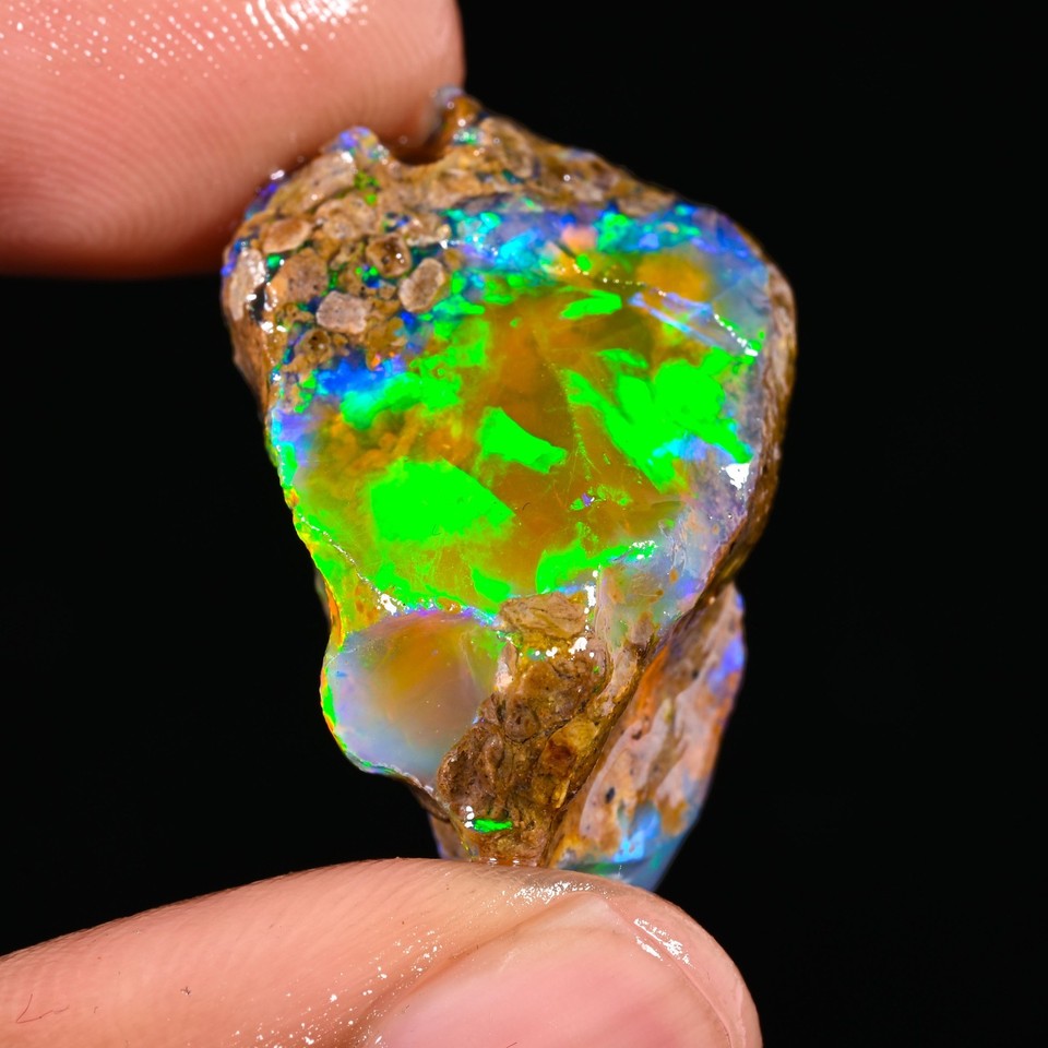 Dazzling Top Grade-100%Natural Welo Fire Ethiopian Oil Opal Rough-37.30 ...