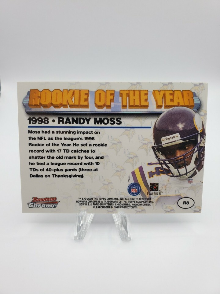 Randy Moss 2000 Topps Bowman Chrome Rookie Of The Year 1998 | eBay