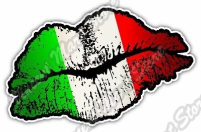 Italy Country Lips Kiss Flag Car Bumper Window Vinyl Sticker Decal 5"X3 ...