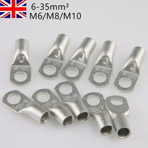 10/5x Copper Tube Terminal Battery Welding Cable Lug Ring Crimp Eyelets ...