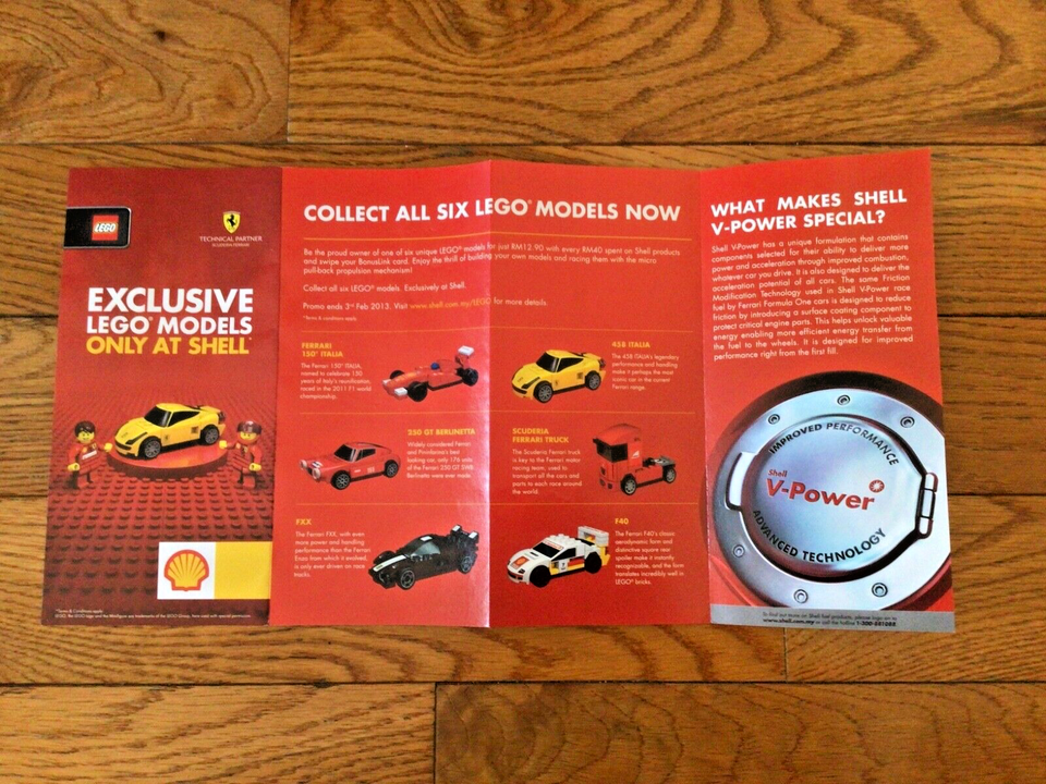 LEGO Shell V-Power Ferrari Polybags Set Of 7 (30190 thru 30196) Cars ...