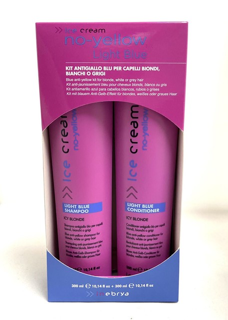 INEBRYA Ice Cream No-yellow Light Blue Shampoo Conditioner 300ml for ...