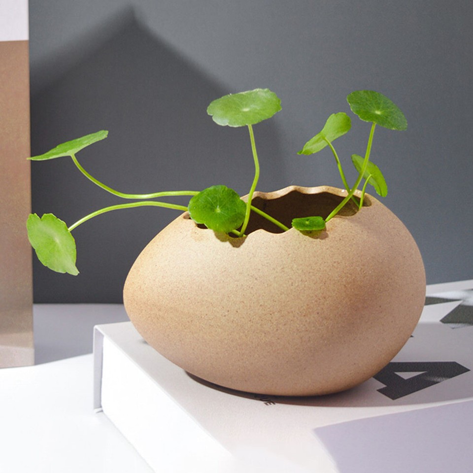 3 Pcs Easter Egg Shaped Plant Pots Flower Small Shell Vase Office ...