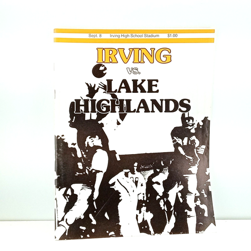 1983 Texas High School Football Program Irving Tigers vs. Lake ...