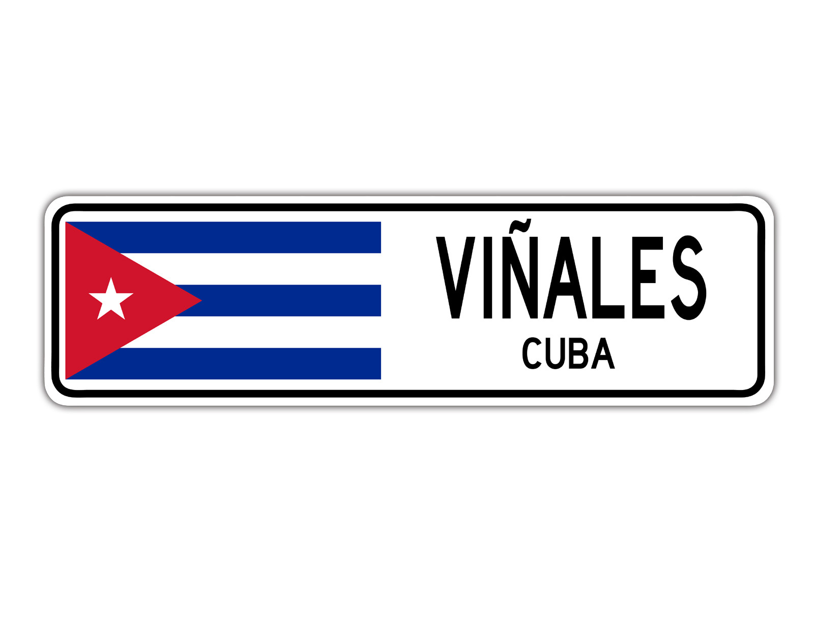Viñales, Cuba Street Sign Cuban Flag City Country Road Wall Gift | eBay