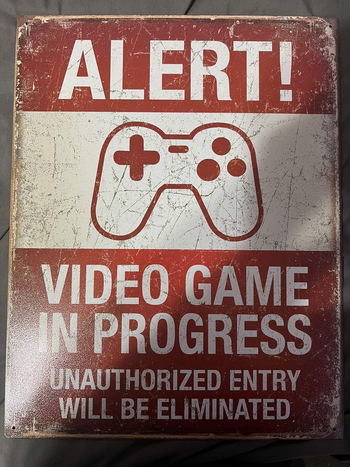 Video Game Warning Metal Sign 16 x 12.5in | eBay