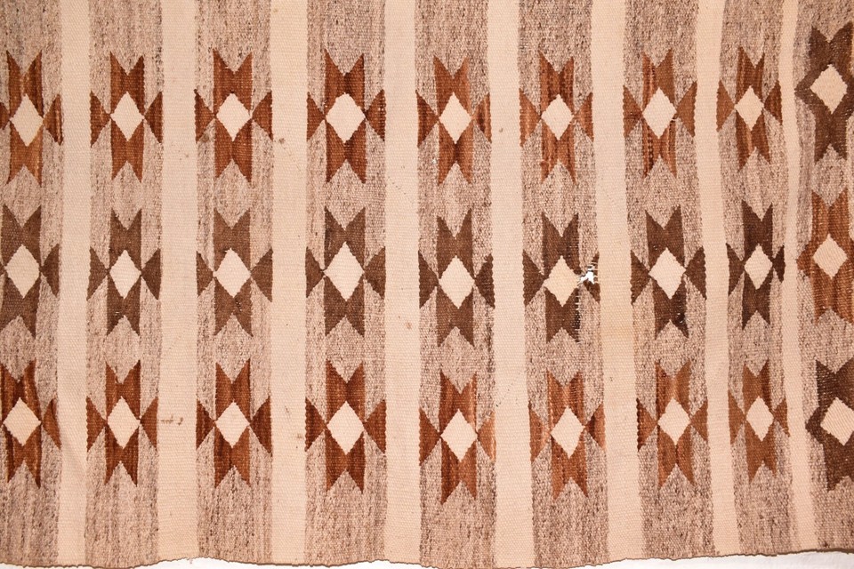 Antique Navajo Rug native american indian Crystal Striped Weaving VTG ...