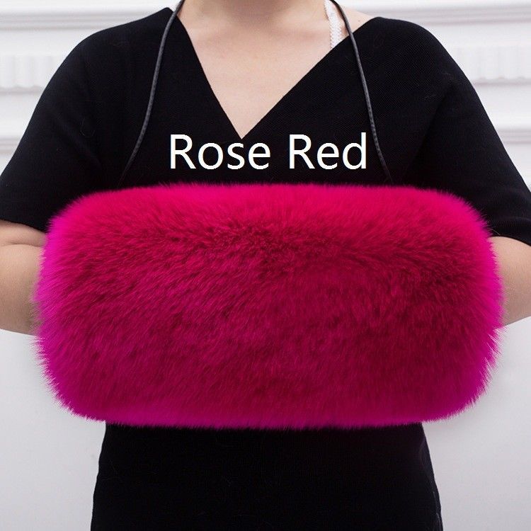 Ladies Hand Muff Fluffy Faux Fur Winter Wedding Bridal Gloves Warmer ...