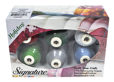 Signature 50 Cotton Mini King 6 Spool Gift Pack - Holiday | eBay