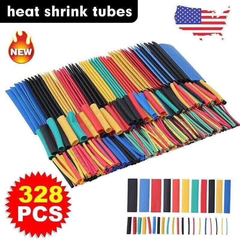 328pc Assorted Heat Shrink Cable Wire Tubing Tube Sleeve Kit Car ...
