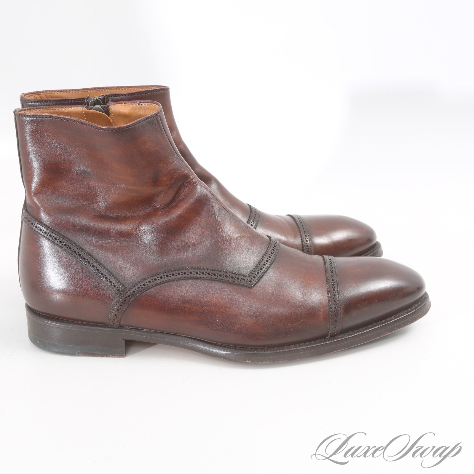LNWOT Magnanni Made in Spain Mahogany Burnished Patin… - Gem